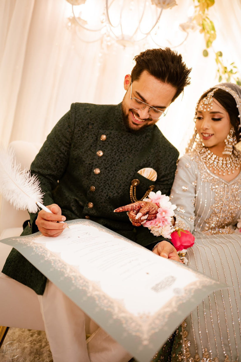 Seafoam Nikkah Certificate | Decorated Muslim Marriage Contract ...