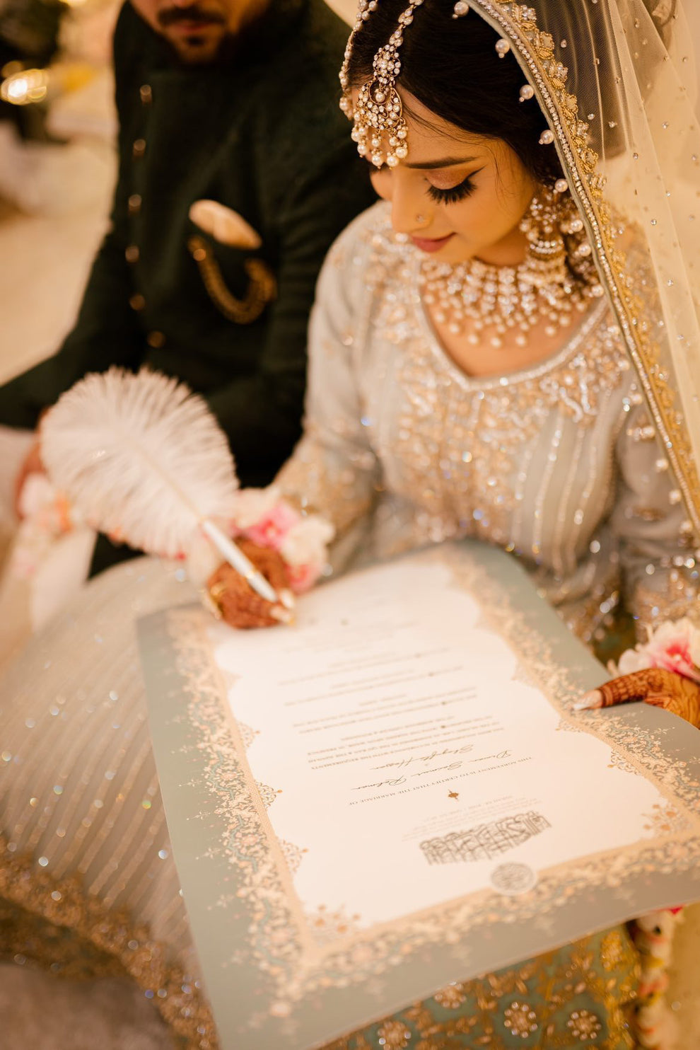 Seafoam Nikkah Certificate | Decorated Muslim Marriage Contract ...